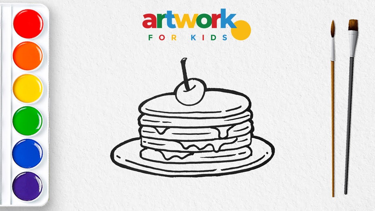 CUTE PANCAKE | Drawing, Painting and Colouring for Kids & Toddlers ...