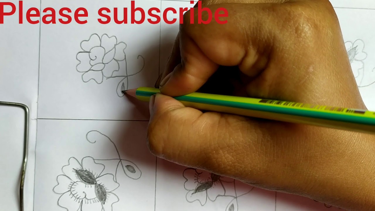 Nokshi Katha /New nokshi Katha design drawing tutorial (11)/সহজভাবে ...