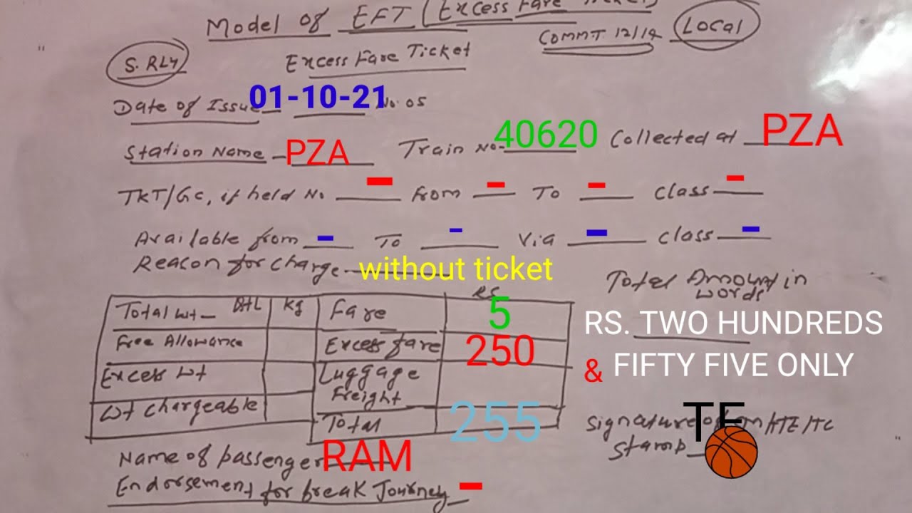 #EFT fill/departmental exams/promotional exams/excess fare ticket/eft ...