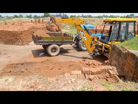 JCB 3dx Loading Coal Dust On Tractor | jcb loading | tractor loading | heavy machine