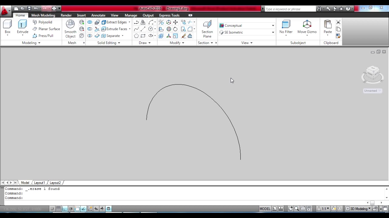 AutoCad 3D {ruled mesh} - YouTube