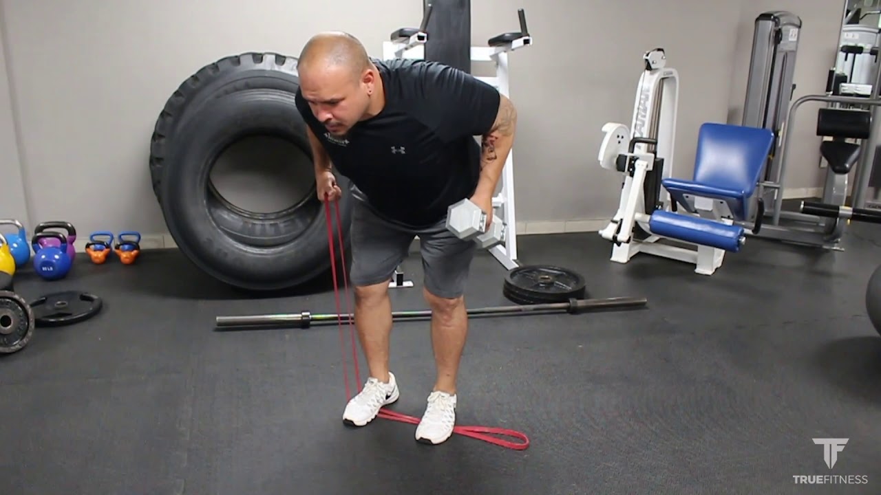 Bent Over Single Arm DB Row with Iso Band Hold - YouTube