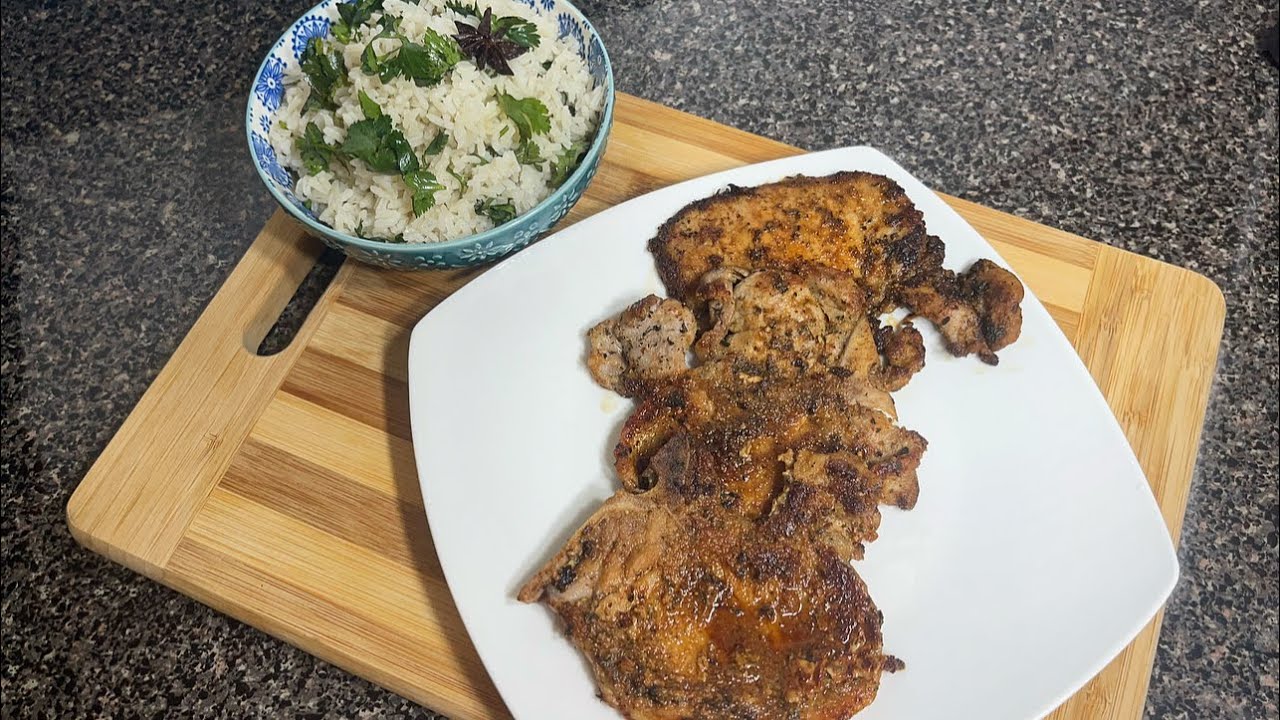 CHULETAS RÁPIDAS Y DELICIOSAS/ARROZ CON ANÍS Y COCO - YouTube