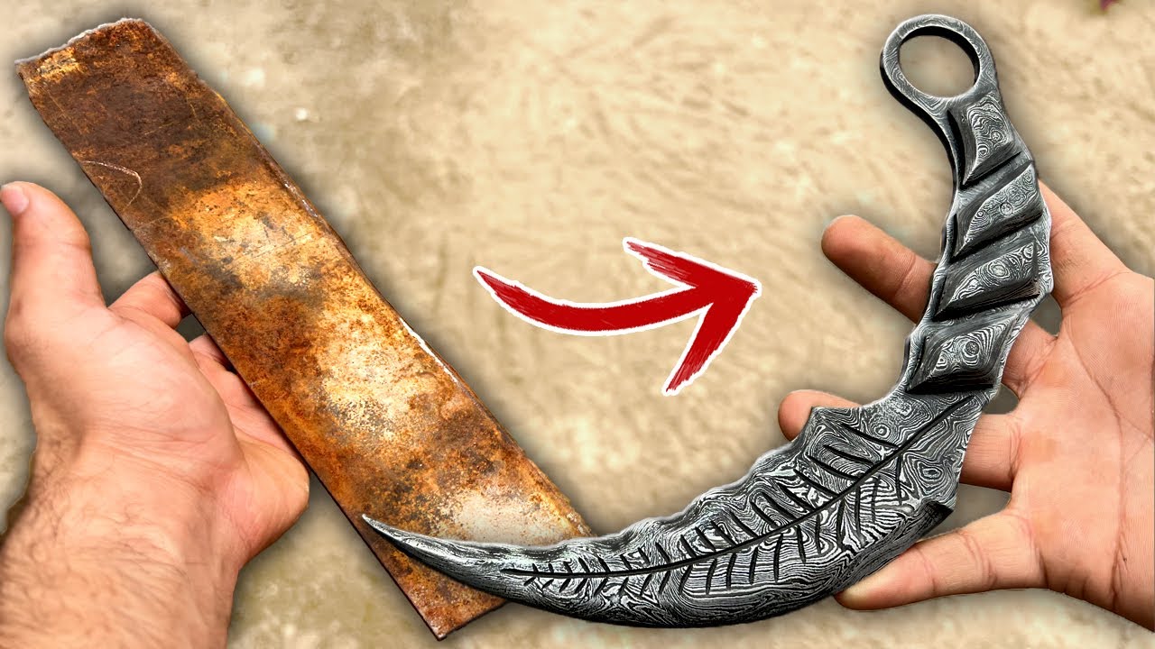 Forging Stunning Damascus Karambit Knife🔥 - YouTube