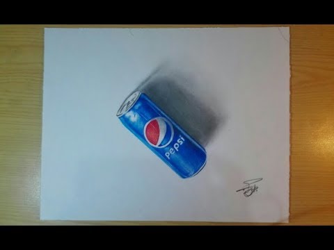 How To Draw Pepsi Can / Realistic 3D Art - YouTube