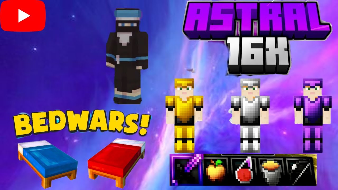 Minecraft bedwars astral 16x Texture pack🌌🗡️ - YouTube