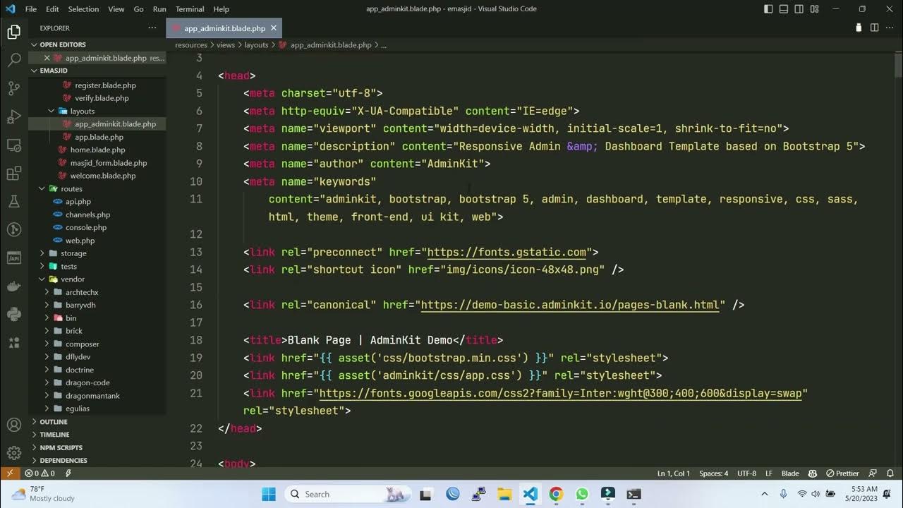 Laravel #10 Mengatur Active Menu dan Page Title - YouTube