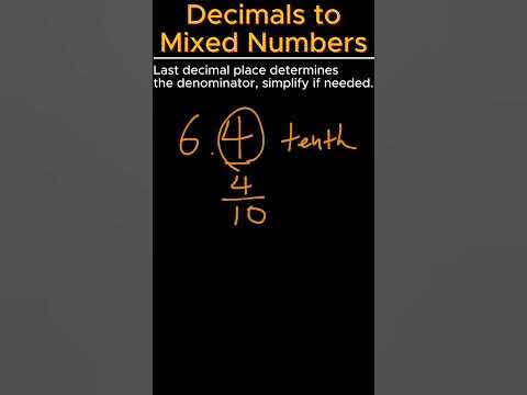 How To Quickly Convert Decimals To Mixed Numbers #shorts - YouTube