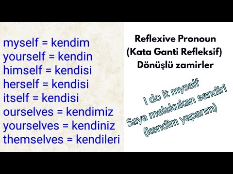 Belajar bahasa turki: 14. Ders-Reflexive Pronouns (Kata Ganti Refleksif ...