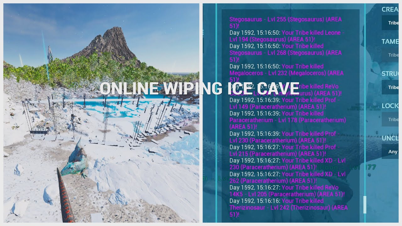 Online Wiping Ice Cave Ark ASA Smalltribes - YouTube