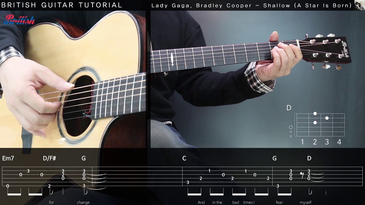 Lady Gaga, Bradley Cooper - Shallow(A star is born OST) 악보, TAB,Chord ...