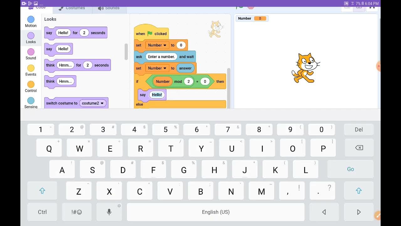 How to make an even and odd number detector in scratch :) - YouTube
