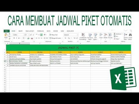 CARA MEMBUAT JADWAL PIKET KELAS OTOMATIS | Excel