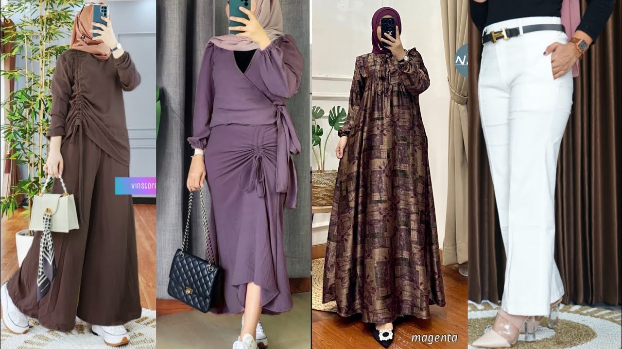 Setelan one set terbaru 2023 | Celana panjang wanita | Baju gamis ...