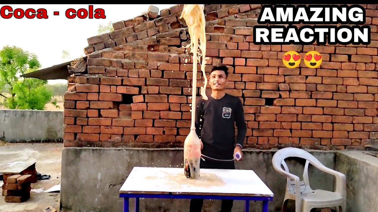 Coca - cola and beking soda mixing fountain reaction @MRINDIANHACKER ...