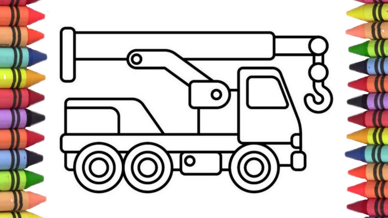 How to draw crane truck step by step, crane truck drawing for kids and ...