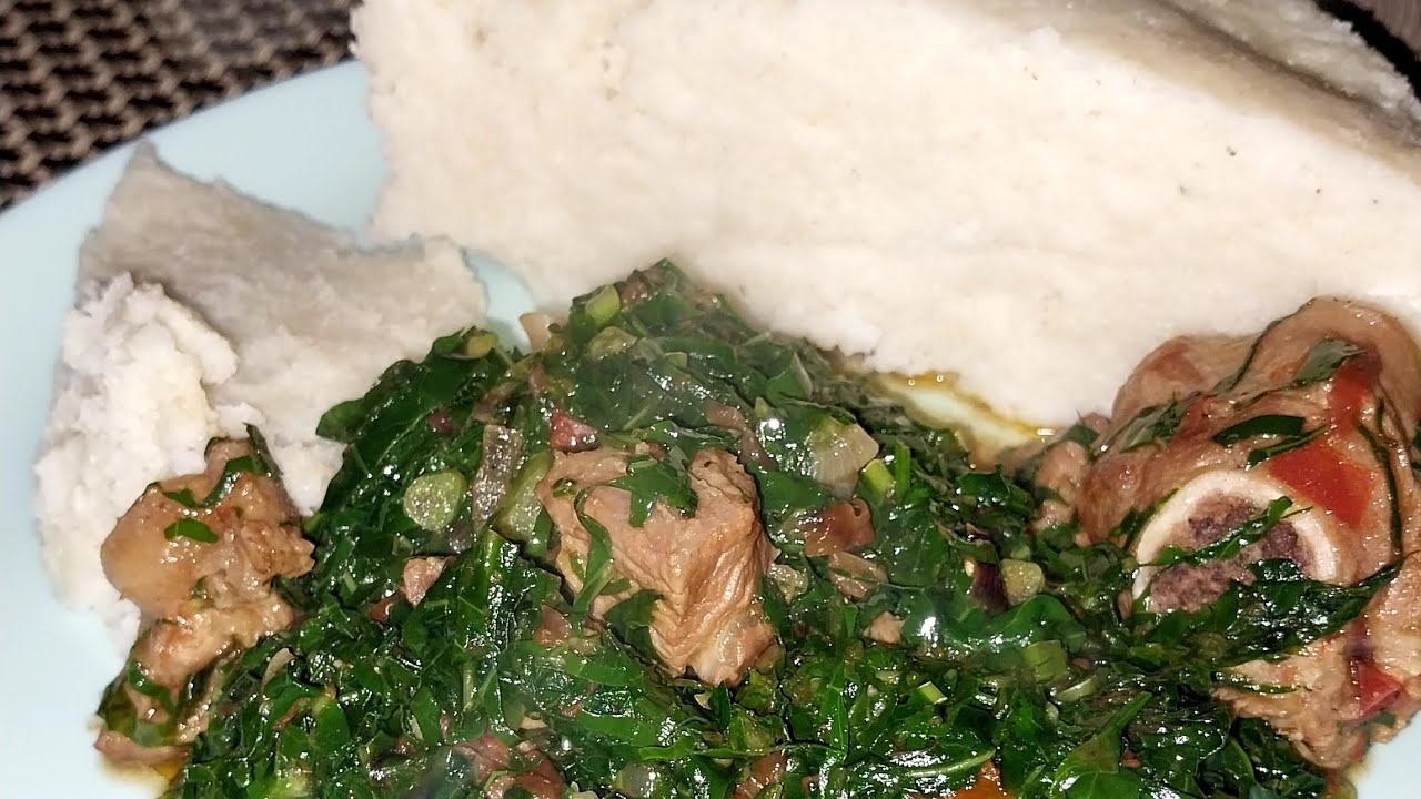 How I make my goat meat with sukuma wiki mix. - YouTube