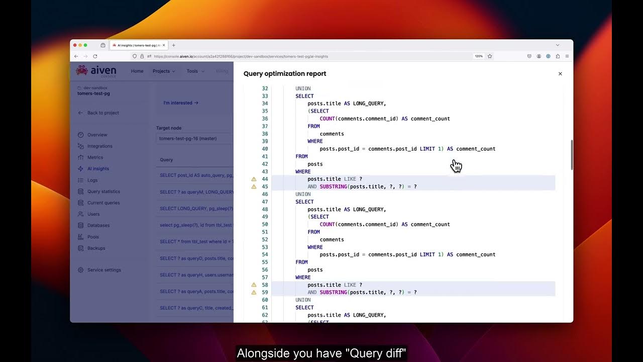 Aiven AI Database Optimizer - YouTube