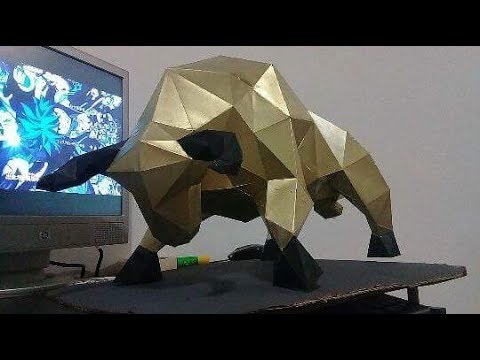 Papercraft como hacer un toro - YouTube