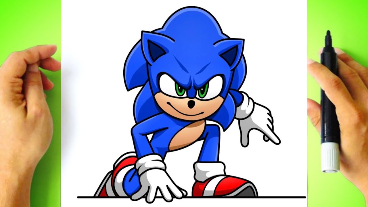 How to draw SONIC 2 | Easy SONIC Drawing Step by Step - YouTube