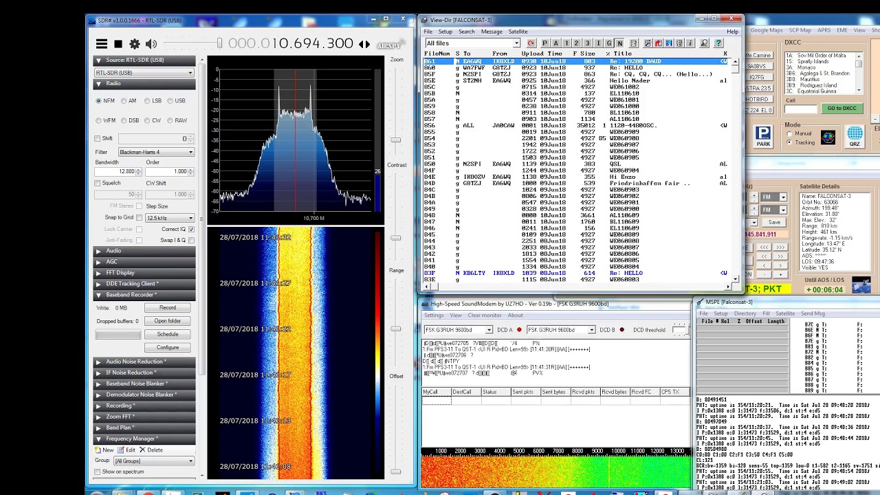 IK8XLD - Satellite FALCONSAT-3 msg check over Italy - YouTube