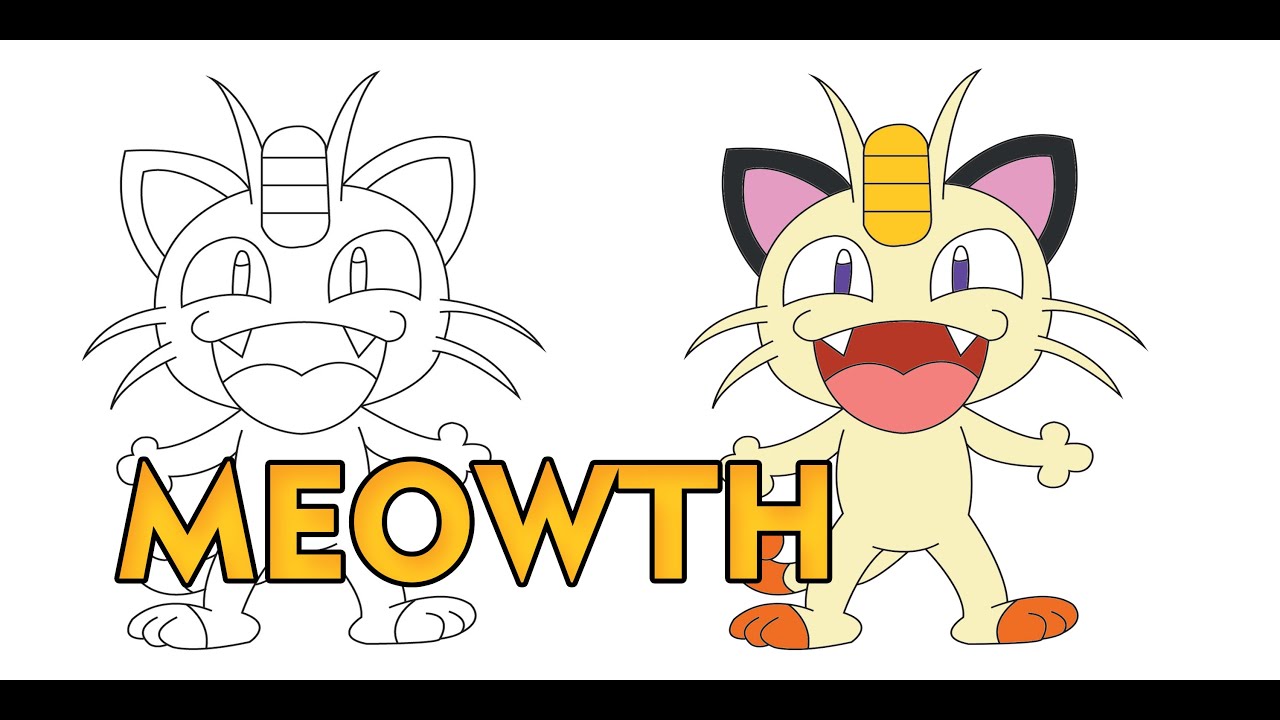How To Draw Meowth | Pokemon - YouTube
