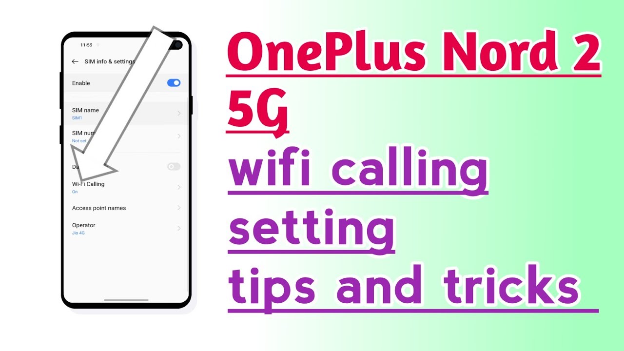 OnePlus Nord 2 5G WiFi Calling setting tips and tricks - YouTube