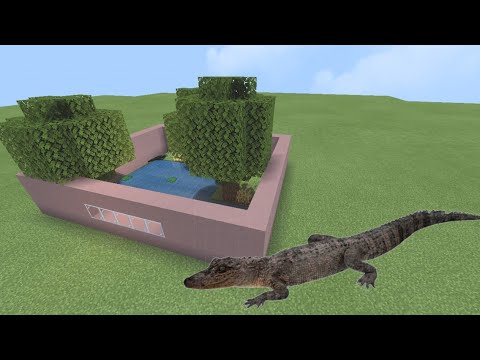 speedbuild membuat kandang Chinese alligator di minecraft pe - YouTube
