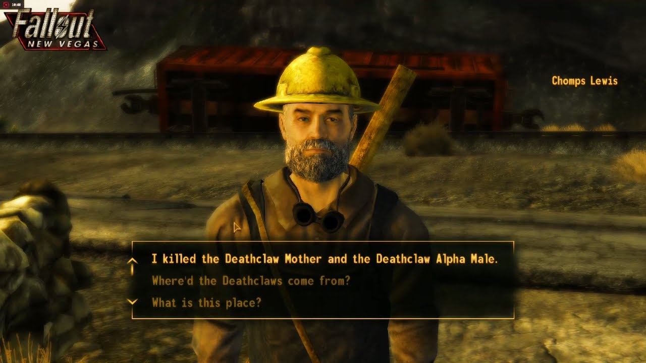 Chomps Lewis reaction to You getting rid of the Deathclaws... - YouTube
