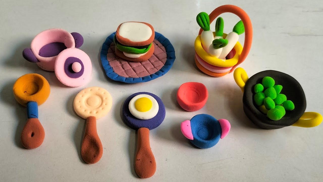 Play With Amazing Clay Mini Kitchen Set || Clay Pot Making ...