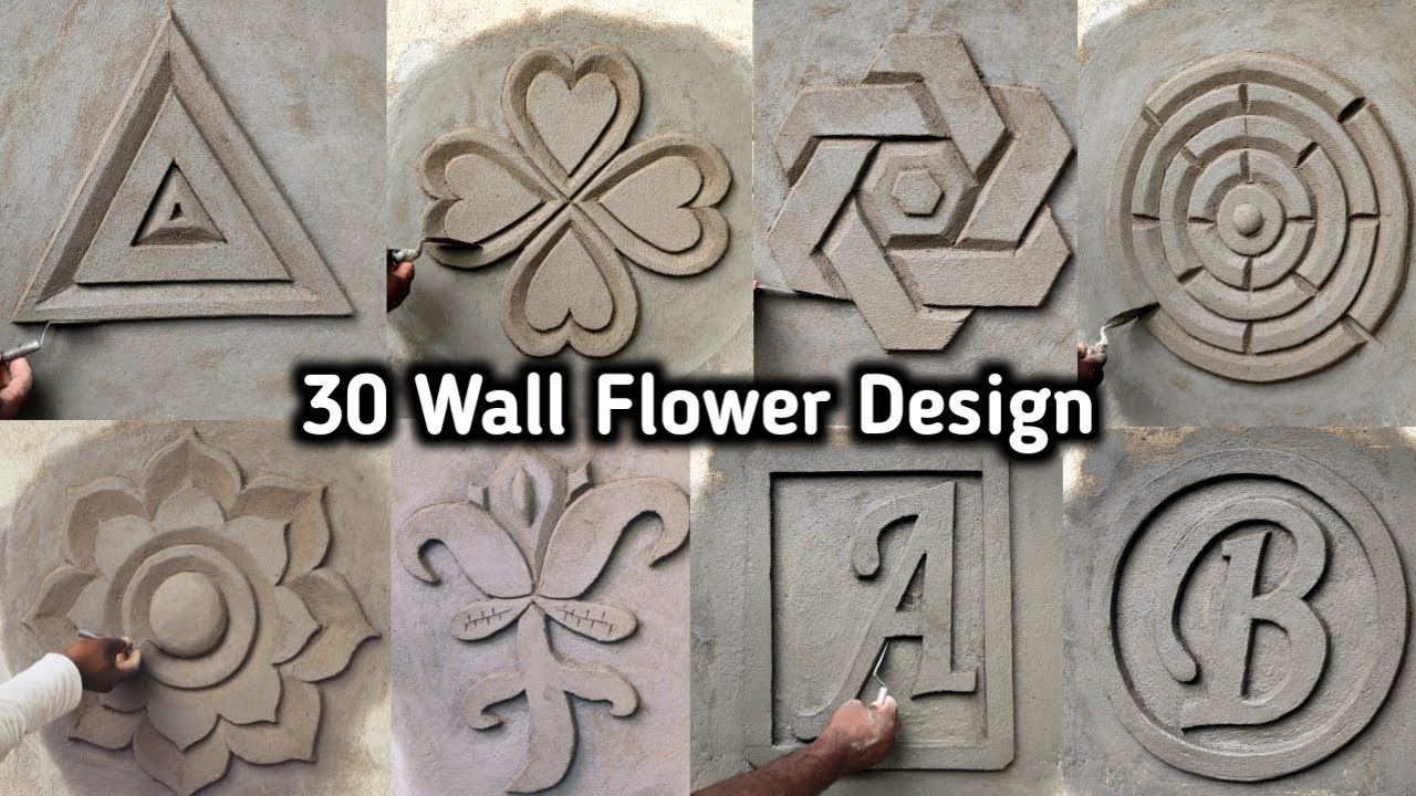 Wall Flower Design - 30 Flower Design - YouTube