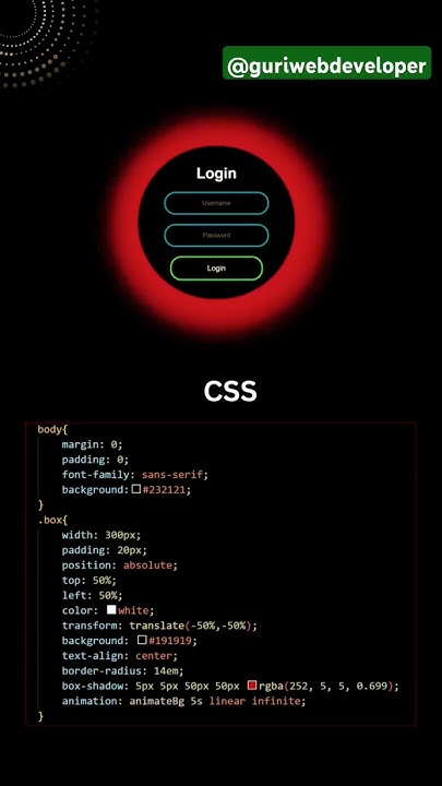 login form #css #html #javascript #webdesign #ytshorts #shorts #viralvideo #loginform # ...