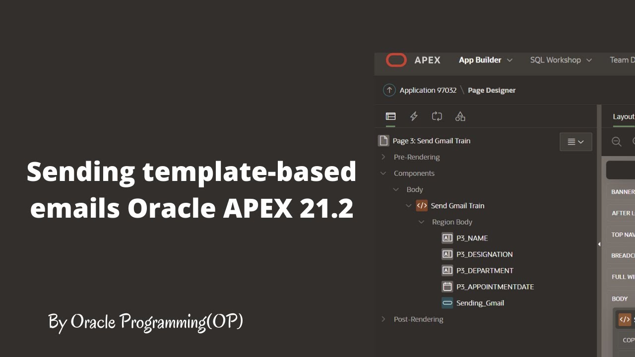 Send Template Based Emails From Oracle Apex 212 Oracle Tube Youtube 7107