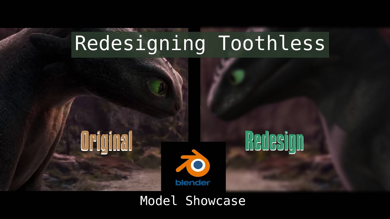 Live Action Toothless Redesign | 3D Blender Model Showcase - YouTube