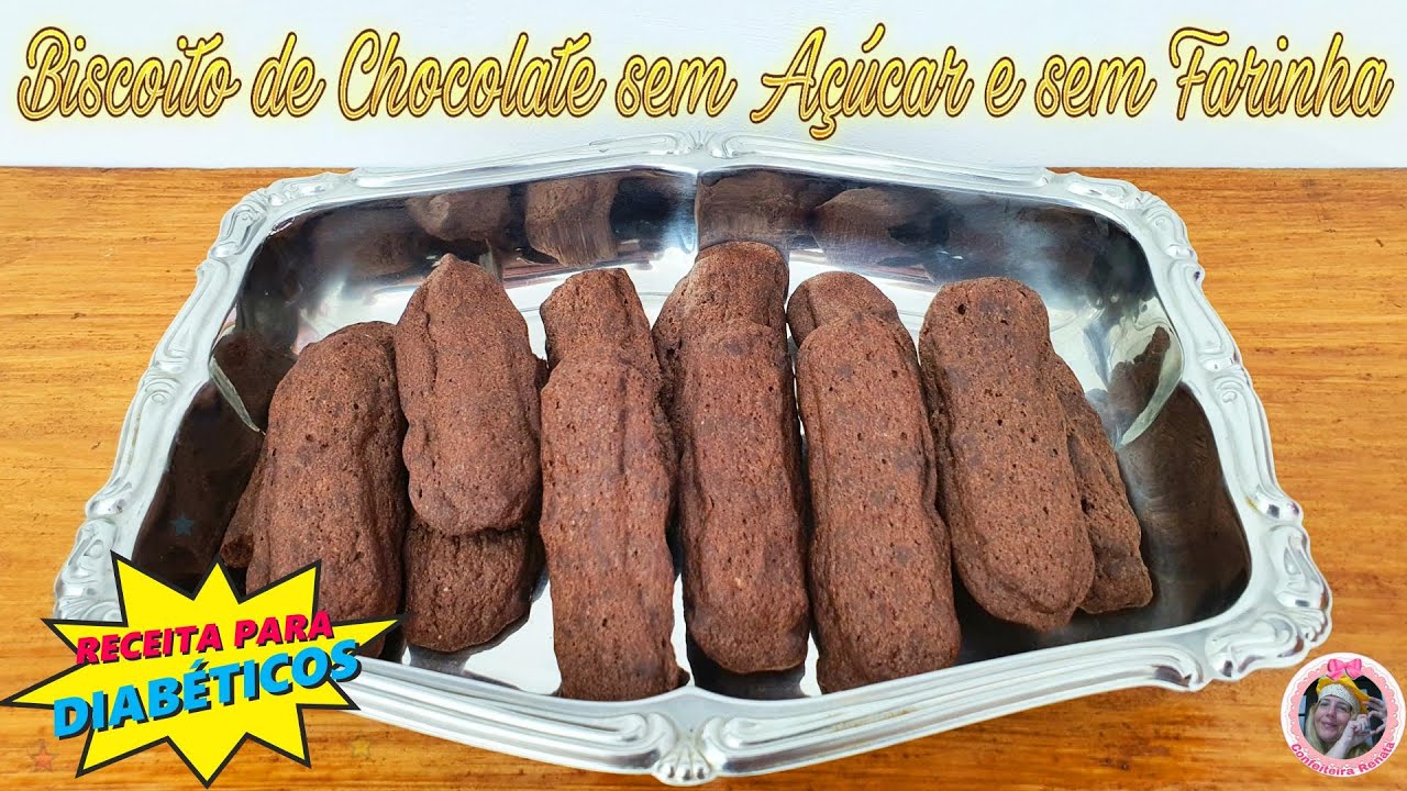 Biscoito de Chocolate sem AÇÚCAR, sem GLÚTEN e sem LACTOSE para fazer ...