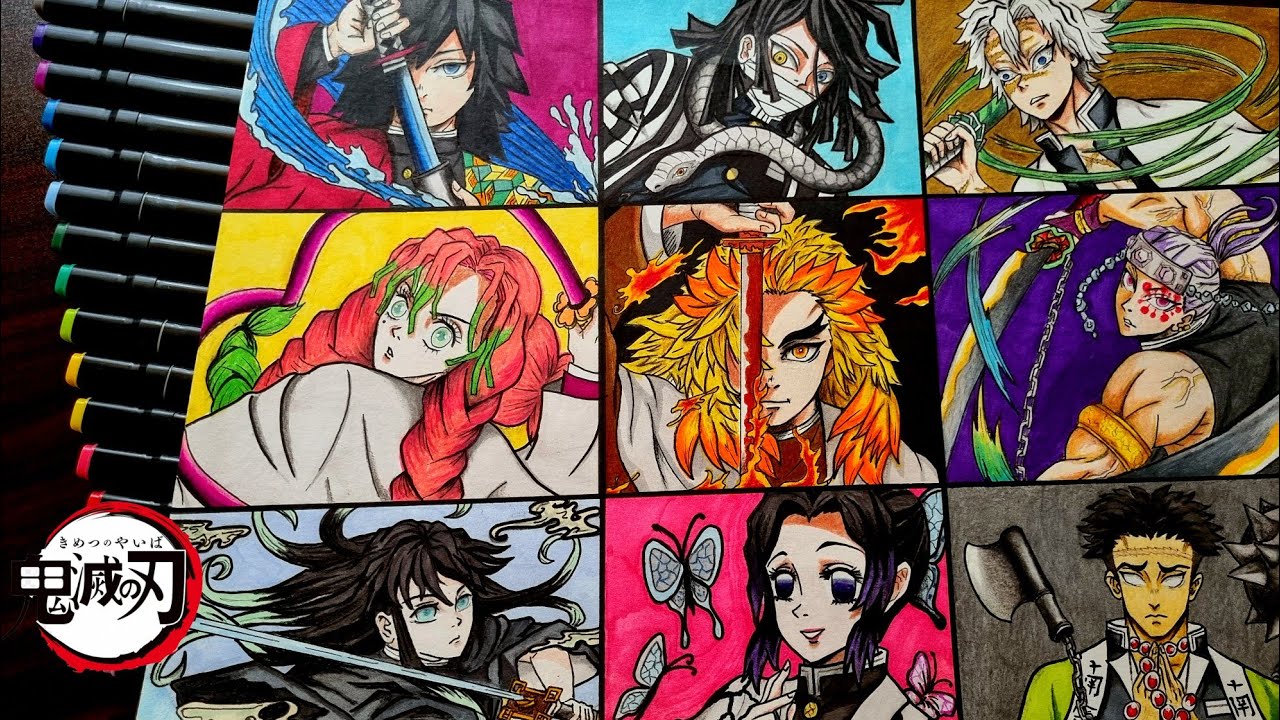 Drawing 9 HASHIRA - Part 1 | Demon Slayer [Kimetsu no Yaiba] - YouTube
