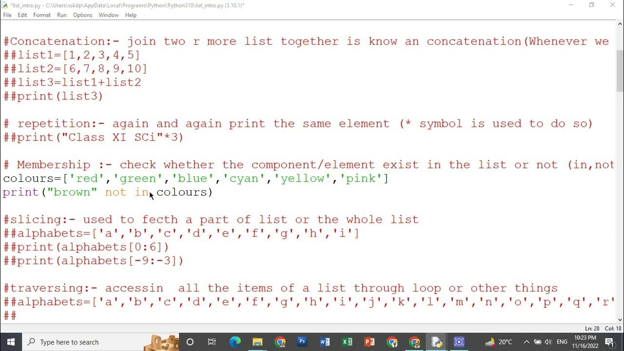 list in python - YouTube