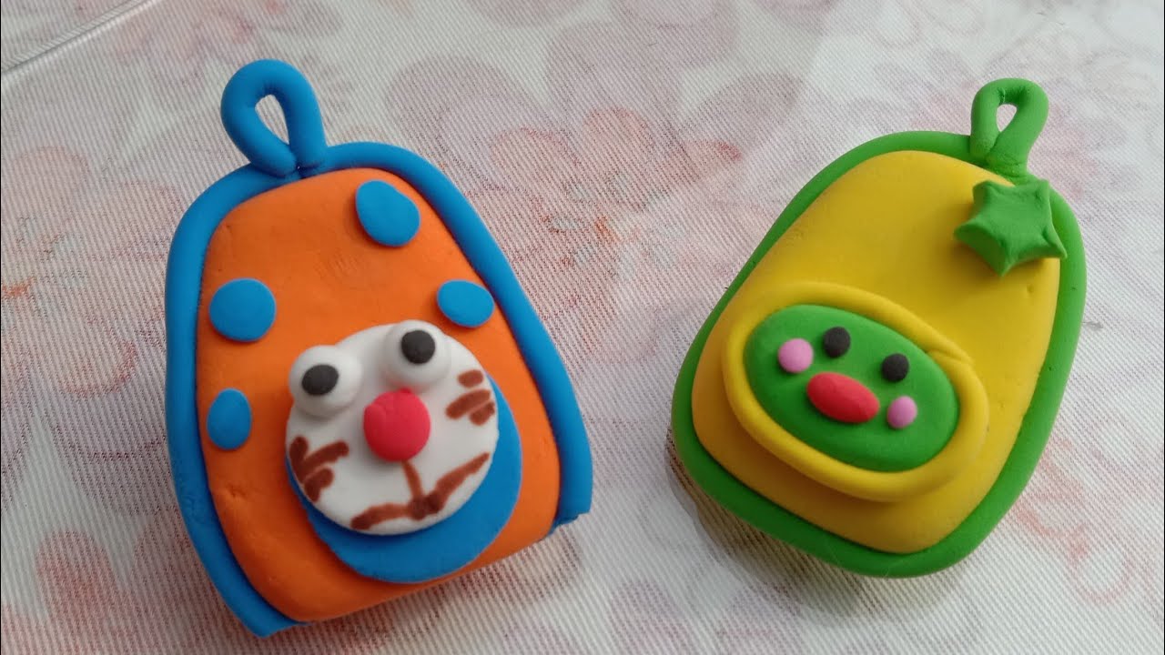 How To Make Bags With Clay | Polymer Clay Miniature School Bags | Clay ...