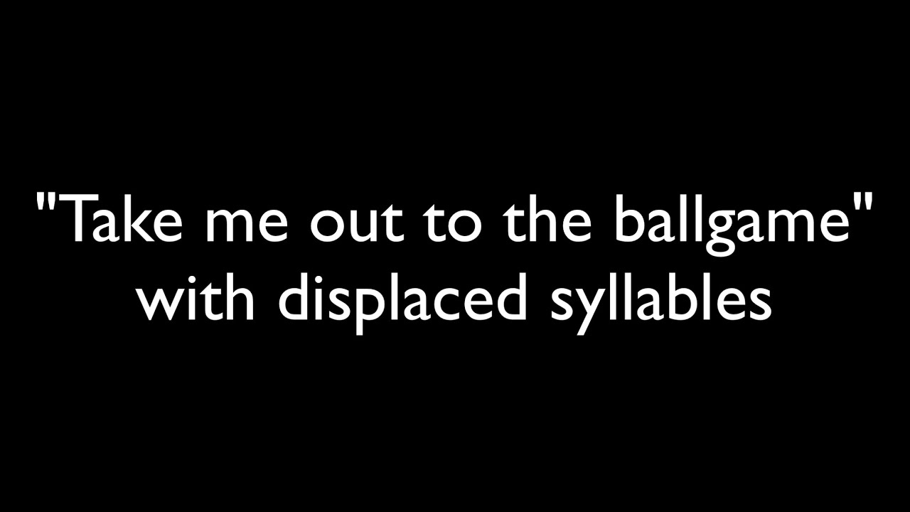 "Take me out to the ballgame" with displaced syllables - Fun music game ...
