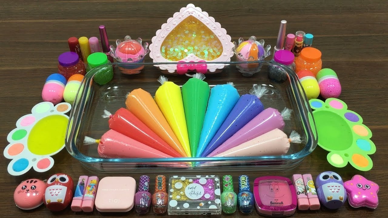 Making Slime With PLAY DOH BOTTLE ! Mixing Makeup, Clay and More into ...