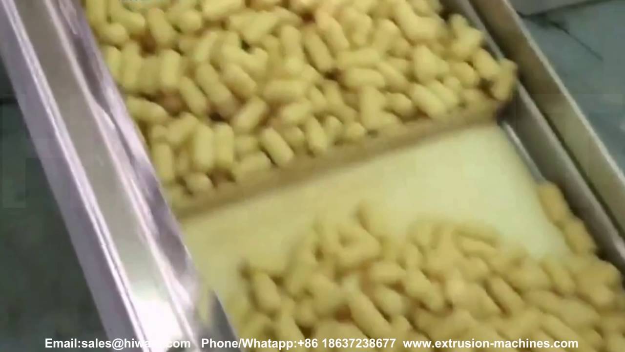 Extruded snack production line/puffed corn snack food making machine ...