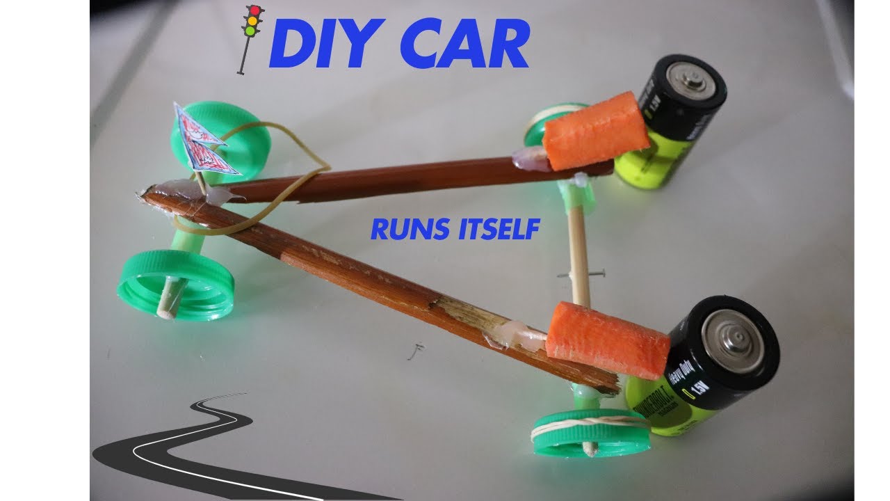 DIY TOY CAR ! how to make ! super easy to make ! it runs itself - YouTube