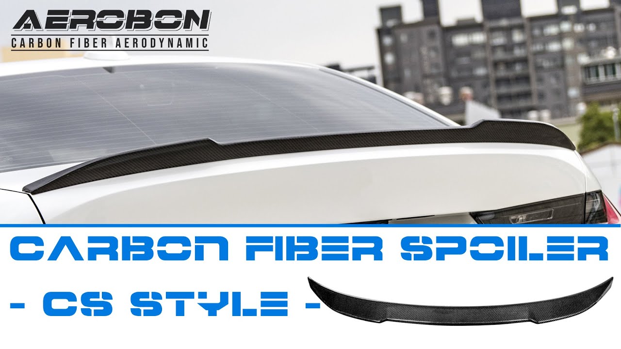 AeroBon Real Carbon Fiber Trunk Spoiler CS Style Introduction - YouTube