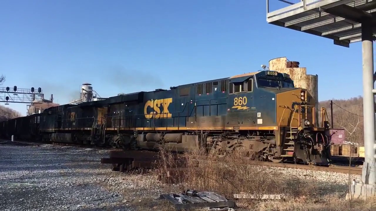 CSX 860 Leads EB Coal Train, Lynchburg VA - YouTube