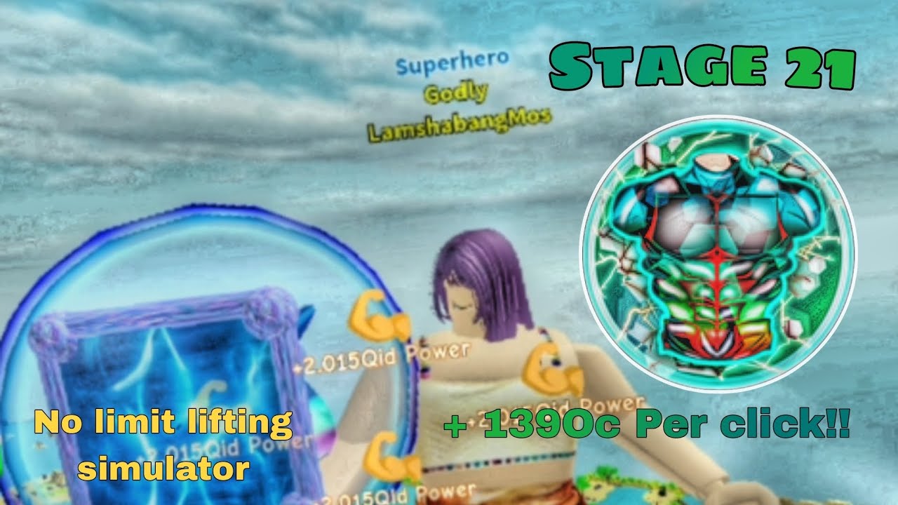 Unlocking Stage 21 in No limit lifting simulator +139Sp Per click!! - YouTube