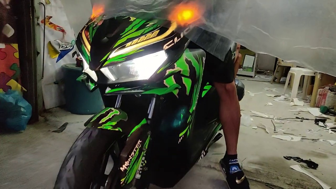 Honda Click Monster Themed Project by G4 Sticker Works - YouTube