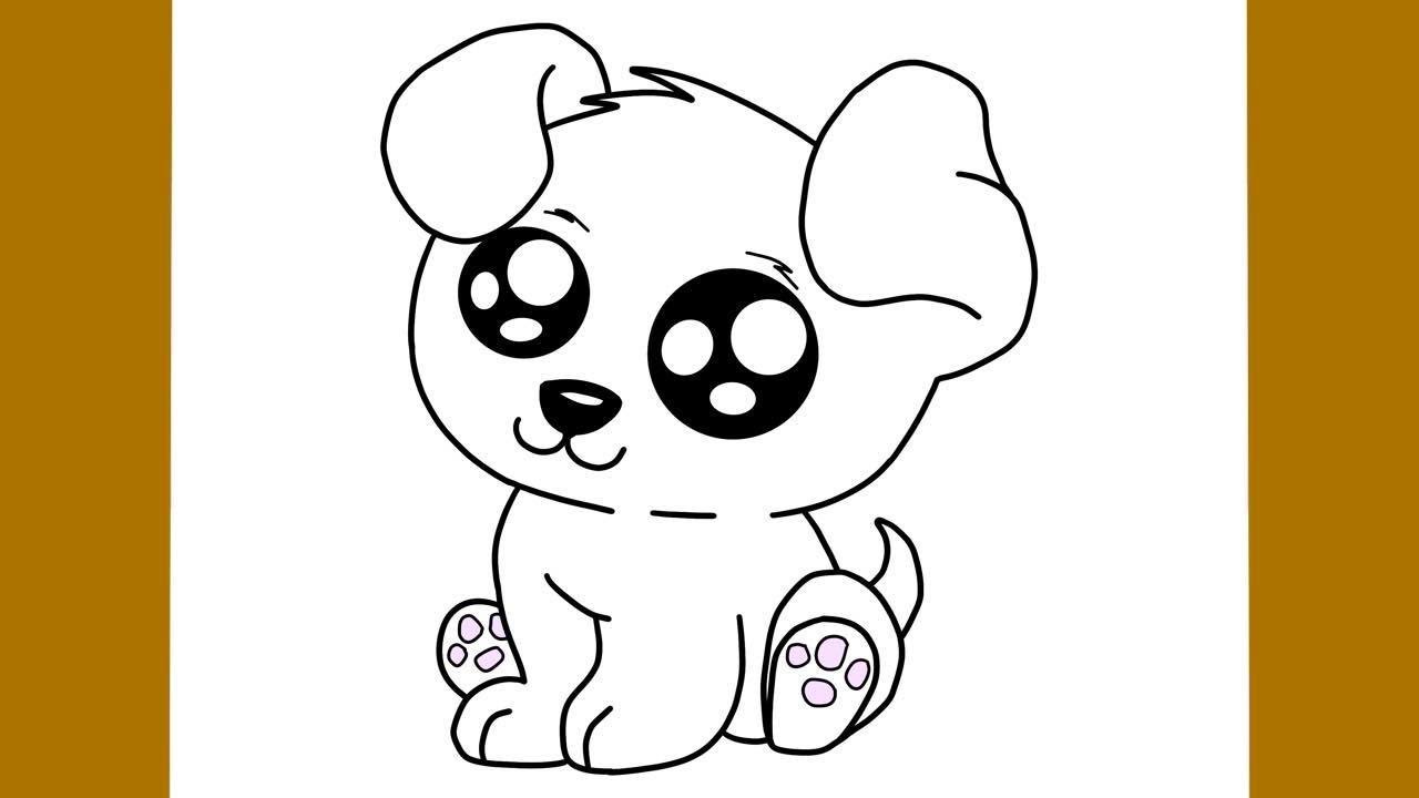 Cum sa Desenez un CATEL Dragut 🐶Desen Usor Animale - Caine kawaii 🐾 ...