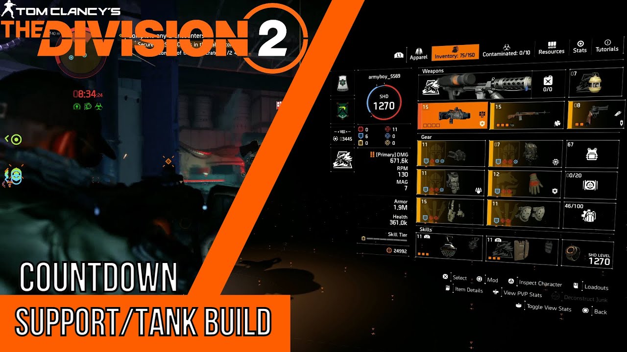 The Division 2 - SUPPORT/TANK BUILD FOR COUNTDOWN - 1.9 MILLION ARMOR ...
