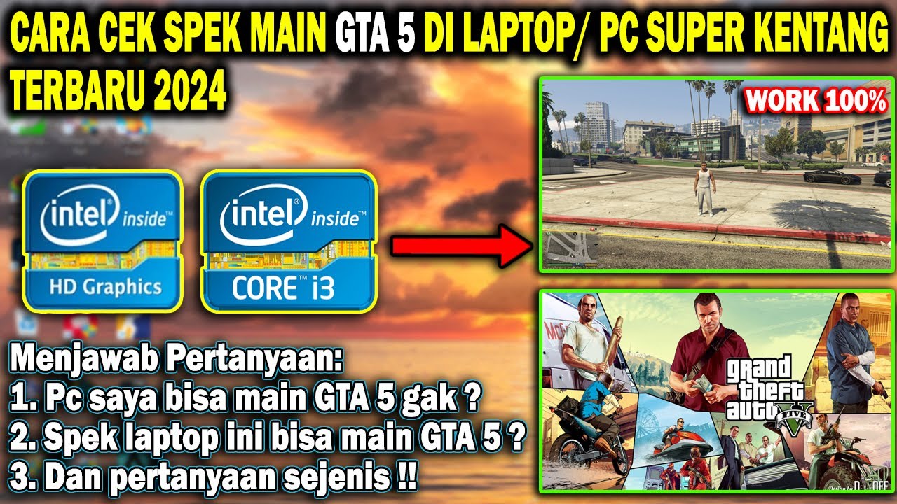 Main GTA 5 Di Laptop Kentang Banget Emang Bisa? | Cara Main GTA 5 Di PC ...