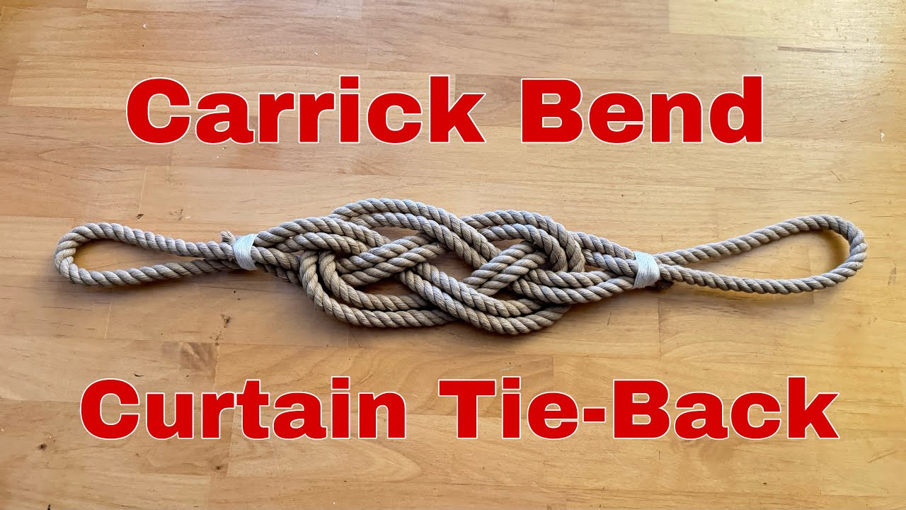 Make an Easy Carrick Bend Knot Curtain Tie Back - YouTube
